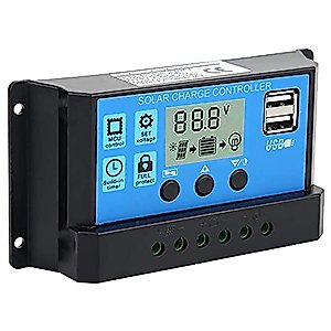 Solar Charge Controller 40A Automatic PWM LCD Solar Charging Regulator PV System Connection with Dual USB Output