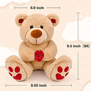 Valentines Day Gifts for Her Women Wife, 11 inch Teddy Bear Stuffed Animals for Kids Mom Girlfriend Fiancée, Christmas Birthday Anniversary Mothers Day Plush Bear Gifts from Boyfriend Husband