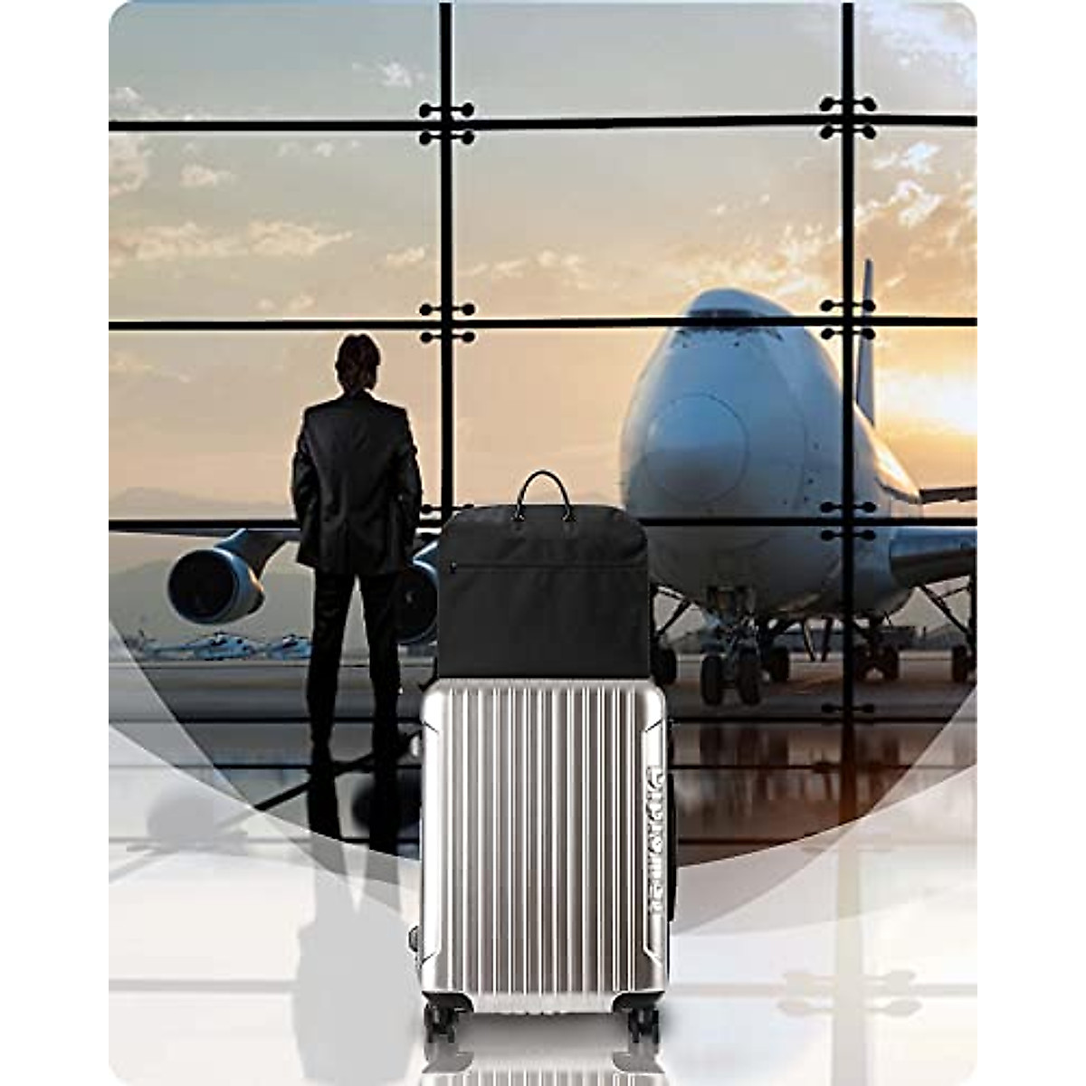 DYBHRD 47-Inch Travel-Suit-Bag Foldable Waterproof Garment Bags for Travel Hanging Clothes, Durable Oxford Fabric Portable Suit Carrier, Suitable for Men Travel