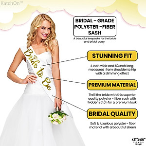 KatchOn, Bride to Be Sash and Headband set - Pack of 5 | Bachelorette Veil for Bride | Bachelorette Party Decorations | Gold Bachelorette Sash, Bridal Shower Decorations | Bachelorette Party Favors