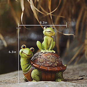 Wowvip Frog Garden Statues Decor Outdoor, Resin Couple Frogs Garden Animal Statue Waterproof, Outside Frog Figurines for Yard Patio Lawn Decorations
