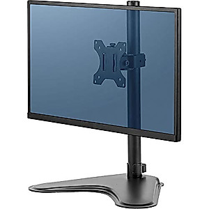 Fellowes 8049601 Professional Series Free-Standing Monitor Mount, Adjustable Computer Monitor Stand for Desk with Single Monitor Arm, 32 Inch Monitor Capacity