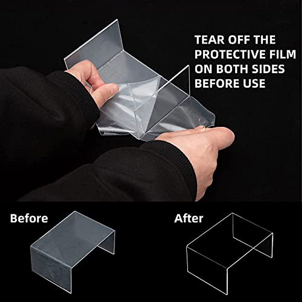 ihomecooker 12 Pack Clear Arylic Display Risers(4"×3"×2") &8 Pack Clear Arylic Display Risers(4"×4"×4") (20 Items)