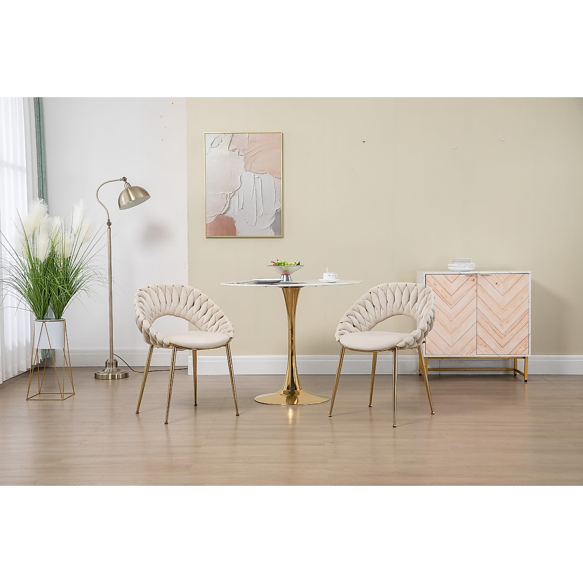 Adjustable Chair, Accent Chairs for Living Room Armless Polyester Ivory Comfy Modern Home Furniture 22.44" Lx20.87 Wx29.92 H