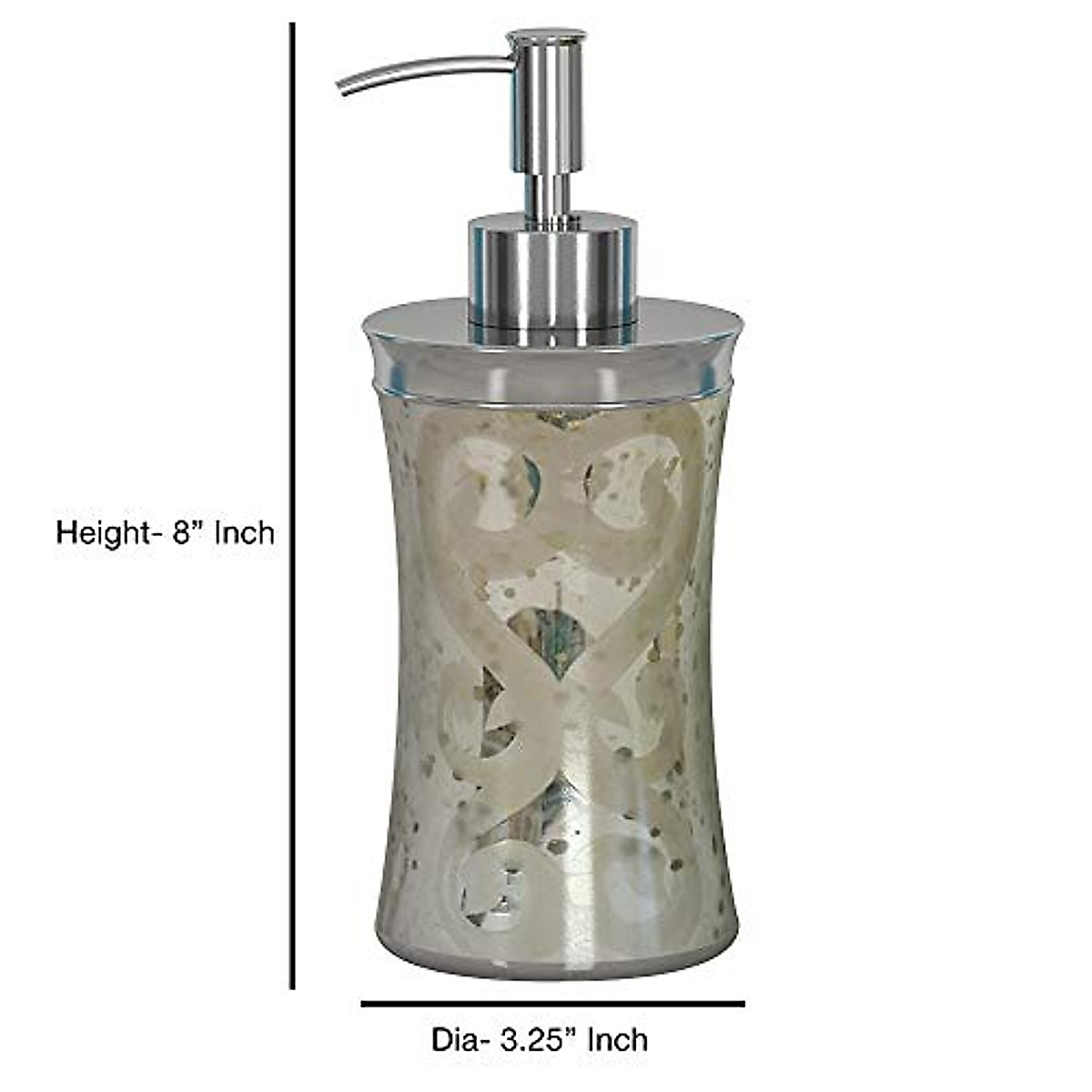 nu steel 7-Piece Mercury Glass Bathroom Accessory Set, Patchwork, Mercury/Shiny