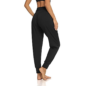 DIBAOLONG Womens Yoga Sweatpants Loose Workout Harem Joggers Casual Comfy lounge Pajama Pants with Pockets Black XL