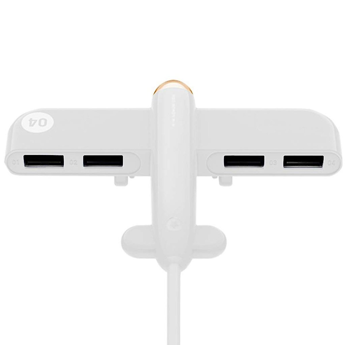 CUJUX USB Splitter One for Four Docking Hub， USB 2.0 Expander 4-Port Data Hub Multi-Function Extender (Color : White)