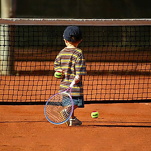 PIKASEN 17" Kids Tennis Racket Best Starter Kit for Kids Age 4 and Under with Shoulder Strap Bag and Mini Tennis Racket Toddler Tennis Raquet (Pink)