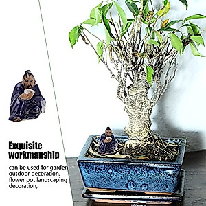 Hemoton Japanese Car Accessories 2pcs Bonsai Ornaments Ceramsite Elder Ceramics Car Miniature Glass Ornaments