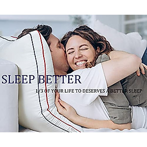 Bedufsar Bed Pillows King Size Set of 2, Hotel Quality Firm and Supportive Gusseted Pillows for Side and Back Sleepers, Cooling Down Alternative Fluffy and Soft Pillow (20x34 in)