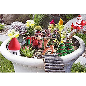 Zealor Christmas Miniature Ornaments Kit for Snowy Winter Fairy Garden Dollhouse Decoration