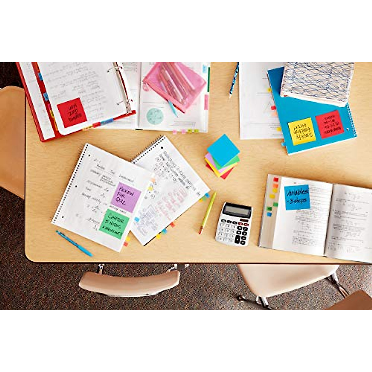 Post-it Super Sticky Notes, Classroom Value Pack, 24 Pads/Pack, 2X The Sticking Power, 3 in. X 3 in, Bright Colors (654-24SSAN-BUS)