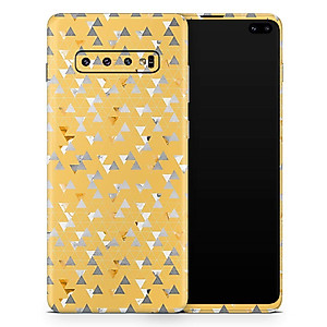 DesignSkinz Karamfila Yellow & Gray Floral V12 Protective Vinyl Decal Wrap Skin Cover Compatible with The Samsung Galaxy S20 (Screen Trim & Back Glass Skin)