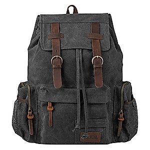 PKUVDSL Large Canvas Backpack, Vintage Rucksack Women Men for Travel Hiking Camping Laptop Backpack