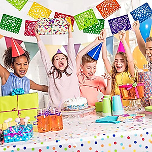 DomeStar Mexican Papel Picado, 18 Feet Plastic Fiesta Banner Cinco de Mayo Dia De Los Muertos Decor Day of the Dead Papel Picado Decorations Mexican Fiesta Garland for Mexican Party Supplies