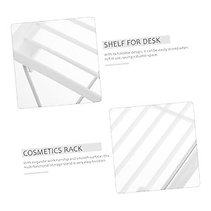 Garneck Multi-Functional Storage Holder White Pp Storage Stand Makeup Organizers Tabletop Storage Shelf