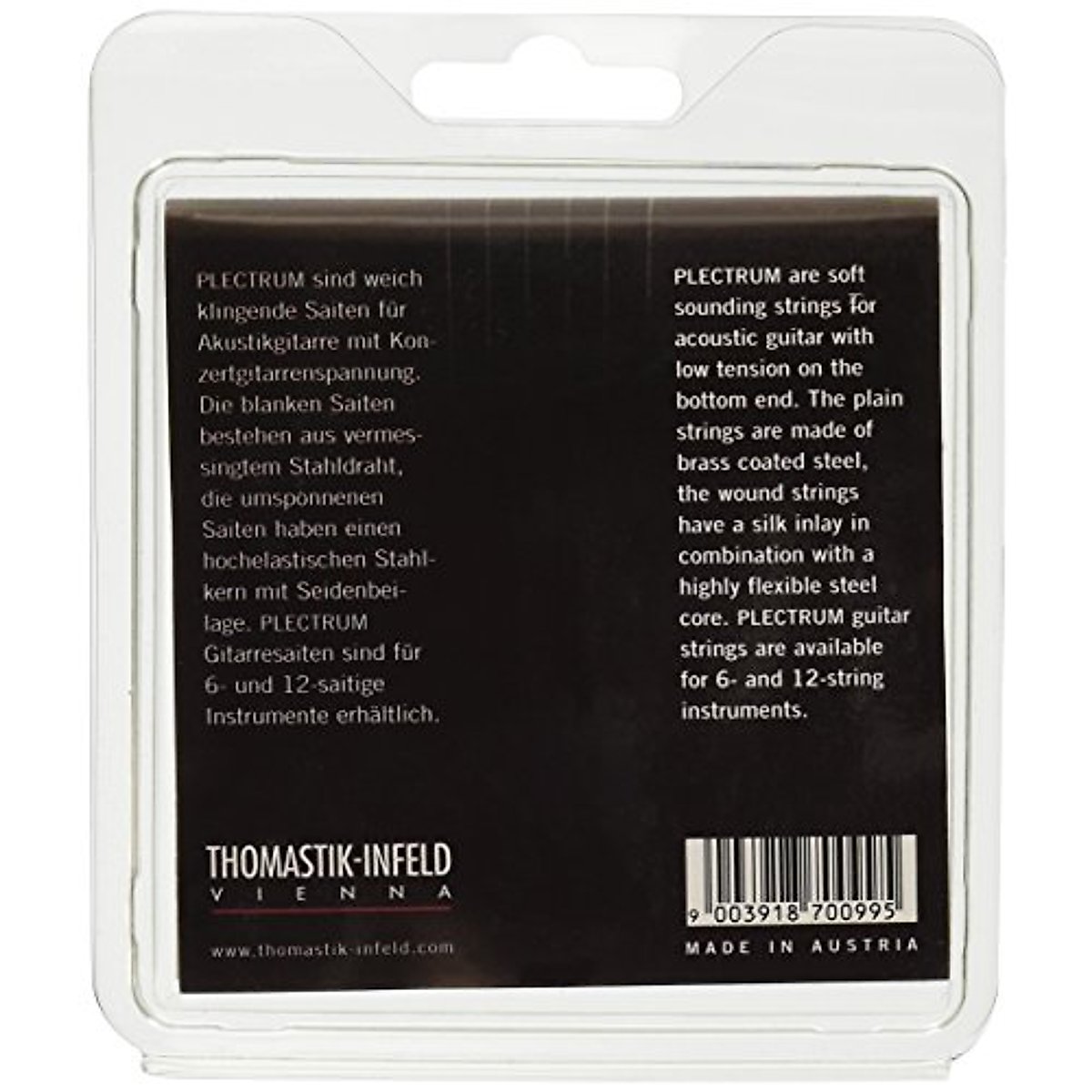 Thomastik-Infeld AC112 Acoustic Guitar Strings: Plectrum Series 6 String Set E, B, G, D, A, E, Natural
