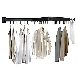 Globalstore Clothes Drying Rack, Laundry Drying Rack Clothing 3-Fold Wall Mounted Drying Rack Drying Rack Clothing Foldable for Hanging Clothes Retractable Clothing Drying Rack for Indoor Laundry