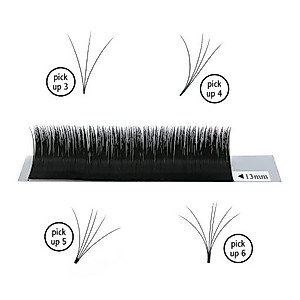 THE LASH SUPPLY Easy Fan Volume Eyelashes, Magic Lashes Extension Professional Supplies, C/D Curl, 9-20mm Length, 0.05 Thickness, Black Matte Lashes, Lash Mixed Length Tray