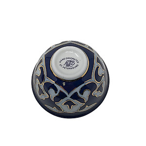 BohemianGifts Cobalt Blue Pakhta Cotton Flower Pattern Liquer Piala Cups 2.5 oz SET of 6 - Saint Petersburg