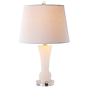 JONATHAN Y JYL5021A Eliza 23" Alabaster LED Table Lamp Glam Transitional Bedside Desk Nightstand Lamp for Bedroom Living Room Office College Bookcase LED Bulb Included, White