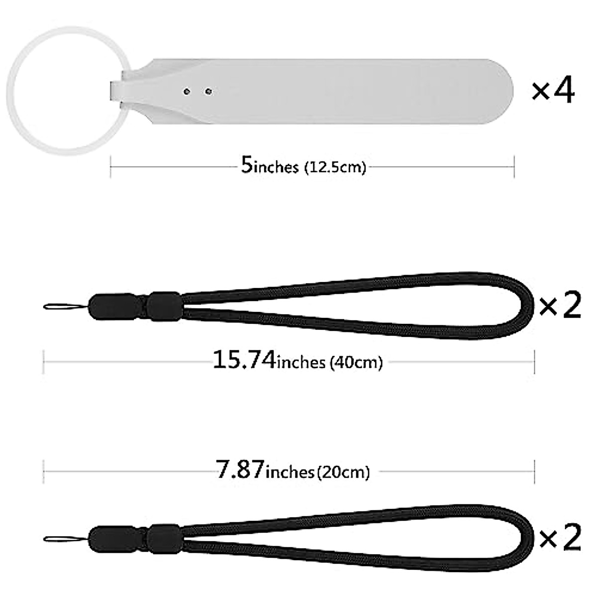 Geekria Straps Covers & Wrist Straps Compatible with Meta/Oculus Quest 2 Anti-Drop Hand Grip Accessories for Quest 2 Touch Controller Handle (White 20CM+40CM)