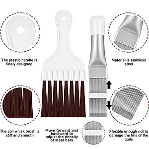 Air Conditioner Condenser Fin Comb, Fin Cleaning Brush Air Conditioner Fin Cleaner Refrigerator Coil Cleaning Whisk Brush Metal Fin Evaporator Radiator Repair Tool (2)