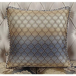 ACME Furniture Gorsedd Sofa with 5 Pillows, Cream Fabric and Antique White