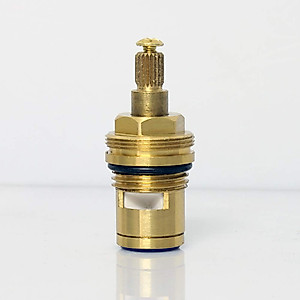 Gaosin Bathroom Basin 2PCS Pair 1/2'' Ceramic Disc Cartridge Replacement Mixer Hot and Cold Tap Inner Faucet Valve Quarter Turn 20 Teeth 52 MM Hot And Cold Pair