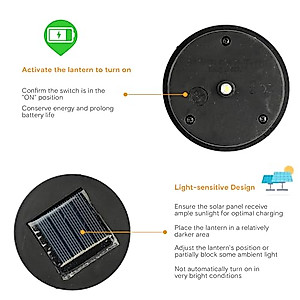 MAGGIFT 2 Pack Hanging Solar Lights,Outdoor Ramadan Solar Lanterns Decorations,Waterproof Hanging Solar Light 6 Lumens,Brown