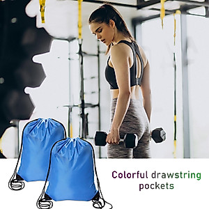 Sliverdew 2 Pcs Blue Drawstring Backpack Bags Sports Cinch Sack String Bags Drawstring Gym Bag Draw String Backpack Bulk Swimming String PE Bags