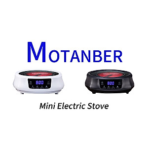 Mini Electric Stove 800W, Boil Tea,Ceramic Glass Cooktop with 8 Adjustable Power Levels, Intelligent Auto-Off Feature,Countertop Burners,For Tea Enthusiasts,Tea party (Black)