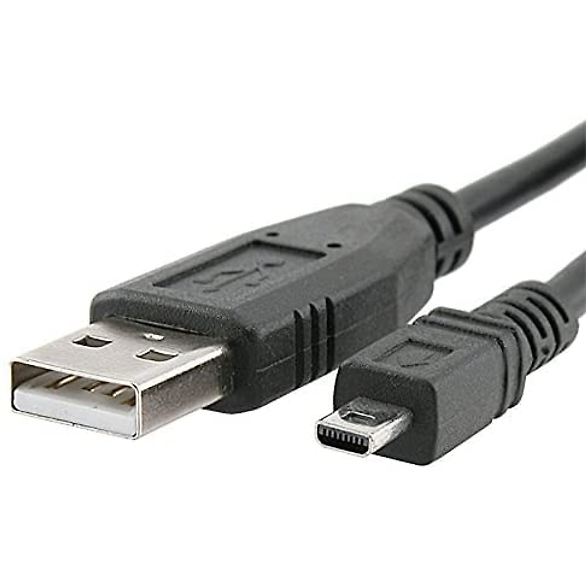 Black USB 2.0 A to 8-Pin Mini B Cable w/ Ferrite - 1.5M / 59 Inches for Nikon CoolPix P90