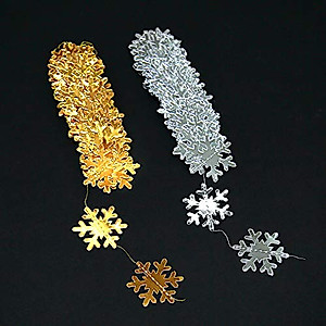 Winter Wonderland Shining Silver Gold Snowflakes Garland Kit Christmas Hanging Decoration Winter Wonderland Party Decor Kids Frozen Birthday Christmas Tree Decor/New Year/Baby Shower