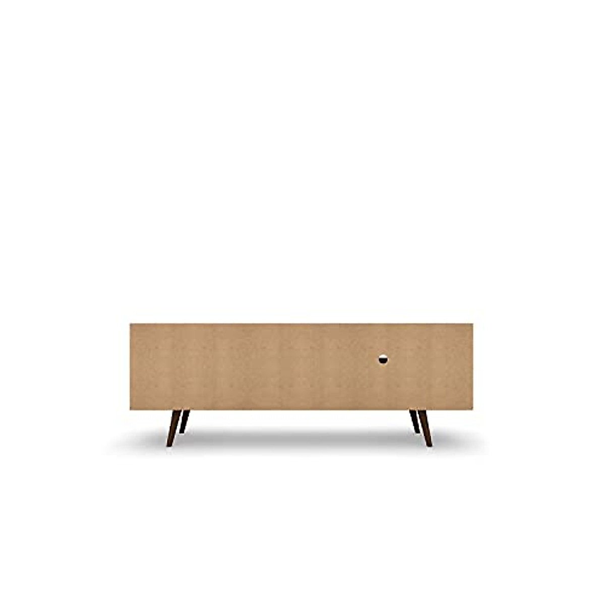 Manhattan Comfort Liberty Mid-Century Modern Living Room TV Stand and Panel, 62.99", White/Rustic Brown