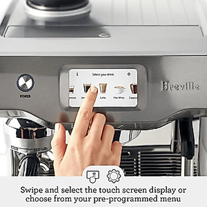Breville the Oracle Touch Automatic Espresso Machine with Grinder & Milk Frother, Espresso Maker with Touchscreen, Cappuccino & Latte Machine for Home, BES990DBL, Damson Blue
