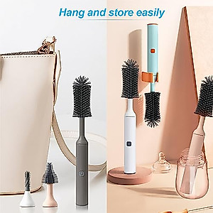 winforhour Electric Baby Bottle Brush with Electric Bottle Cleaner Set and Straw Brush,Suitable for Kitchen Brush and Baby Bottles,USB Rechargeable.(Blue)