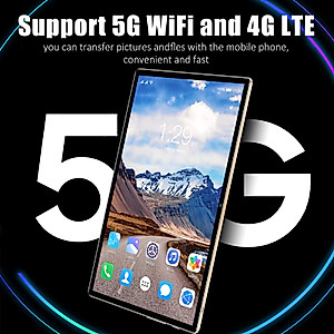 10.1 Inch Tablet, 2 in 1 Android 12 Tablet, Octa Core Gaming Tablet, 6GB RAM 128GB ROM, FHD Touch Screen, 16MP Carema, 2.4G/5G WiFi, BT 5.0, 4G LTE Tablet with Keyboard Case (Gold)