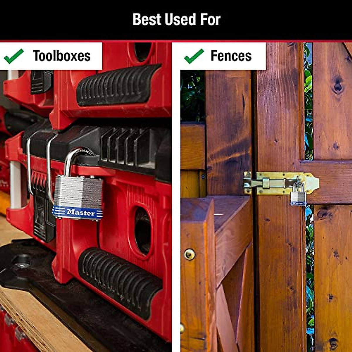 Master Lock 3008D Outdoor Padlock with Key, Pack of 4 Keyed-Alike Silver 1-1/2 Inch