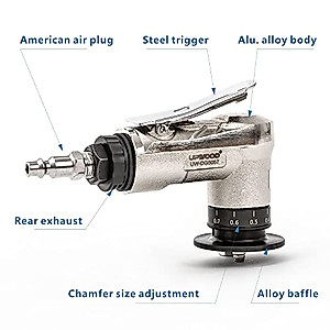 Air Chamfer Tool Deburring Tool for Metal, Air Beveling Tool Mini Chamfering Machine Pneumatic Small Handheld Grinder for Inner Hole and Metal Edge Deburring