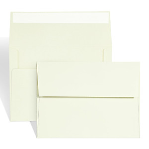 A7 ivory Invitation 5x7 Envelopes - Self Seal, Square Flap,Perfect for 5x7 Cards, Weddings, Birthday, invitations, Graduation, Baby Shower, 5.25 x 7.25 Inches , 100 Pack, ivory
