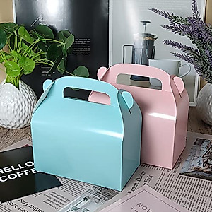 GARROS Pink Party Treat Boxes 6.9"x6.5"x3.5" 10-Pcs Each,Wedding,Valentines Day,Birthday Party Gift Giving Baby Shower Graduation Party Supplies, Holidays