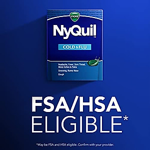 Vicks NyQuil LiquiCaps, Nighttime Relief of Cough, Cold & Flu Relief, Sore Throat, Fever, & Congestion Relief, 48 LiquiCaps