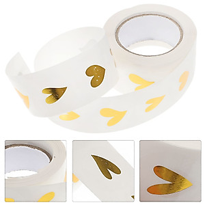 Abaodam Heart Envelope Stickers 1000Pcs Heart Labels Stickers Love Sticker Roll for Valentines Day Wedding Anniversaries Invitation Water Bottle Packaging