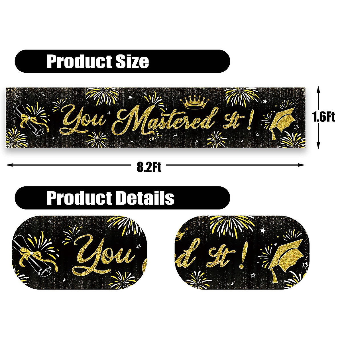 Yarcooly Graduation Decorations Class of 2024 Congratulations Grad Fence Banner Mastered It Graduation Party Masters Graduation Decorations