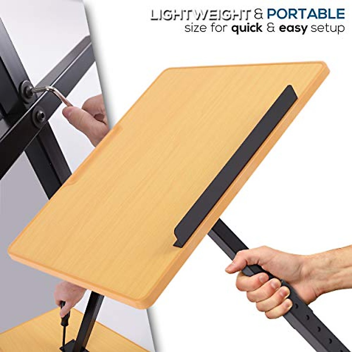 Pyle Portable Floor Lectern Podium Stand-Height Adjustable Steady Standing Design Teacher Speaker Lecture Classroom Presentation Stand, Laptop Computer Book Holder w/ Slanted Top Shelf PLCTND44,BLACK
