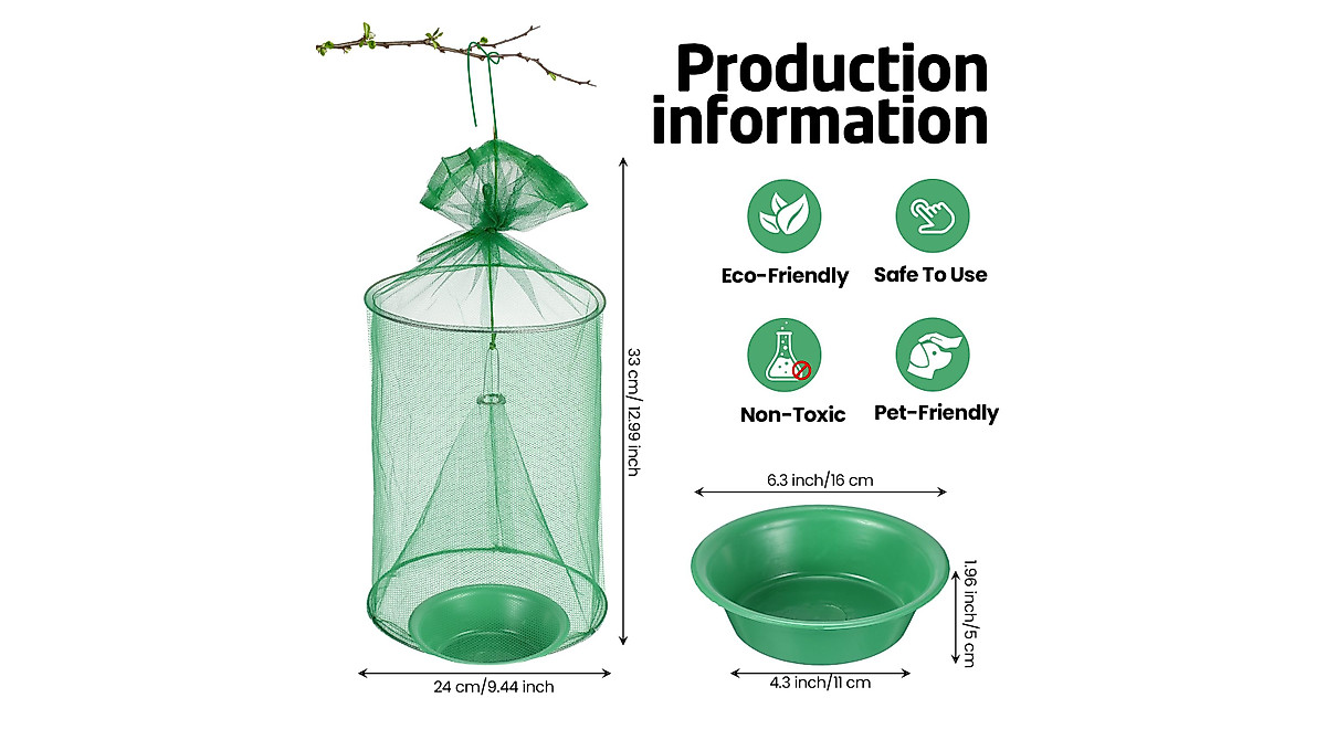 Qualirey 12 Pcs Ranch Fly Trap Outdoors Stable Fly Trap Reusable Horse ...