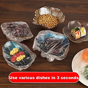 Fresh Keeping Bags,Reusable Elastic Food Storage Covers, Plastic Bowl Covers with Elastic Edging Stretch Plastic Wrap Bowl Covers (100Pcs)