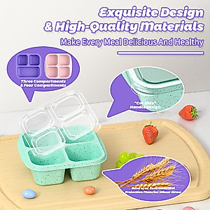 Snack Boxes (7 Pack) Stackable - Reusable Bento Lunch Box Set for Kids and Adults, Sturdy and Easy-to-Clean Meal Prep Containers, Microwave, Freezer, and Dishwasher Safe, BPA-Free (7 Colors)