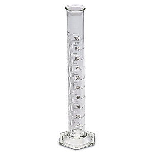 Corning Pyrex #3024 Single Metric Scale, Glass Graduated Cylinder Set - 3 Sizes - 10ml, 50ml, 100ml